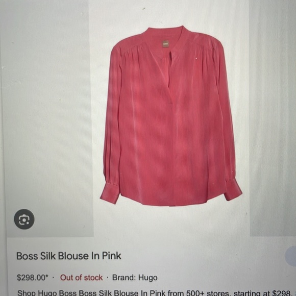 Boss | Tops | Boss Banorah Silk Blouse In Pink Nwt | Poshmark